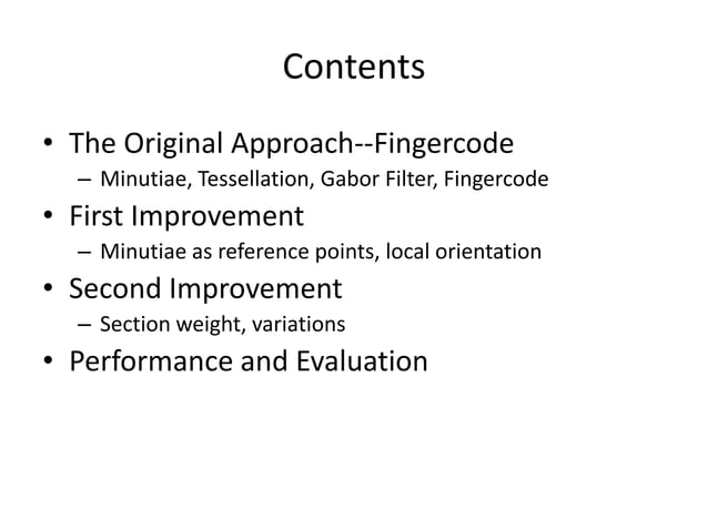 Fingerprint matching from minutiae texture maps -com | PPT