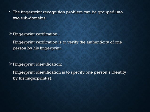 Finger print recognition | PPT