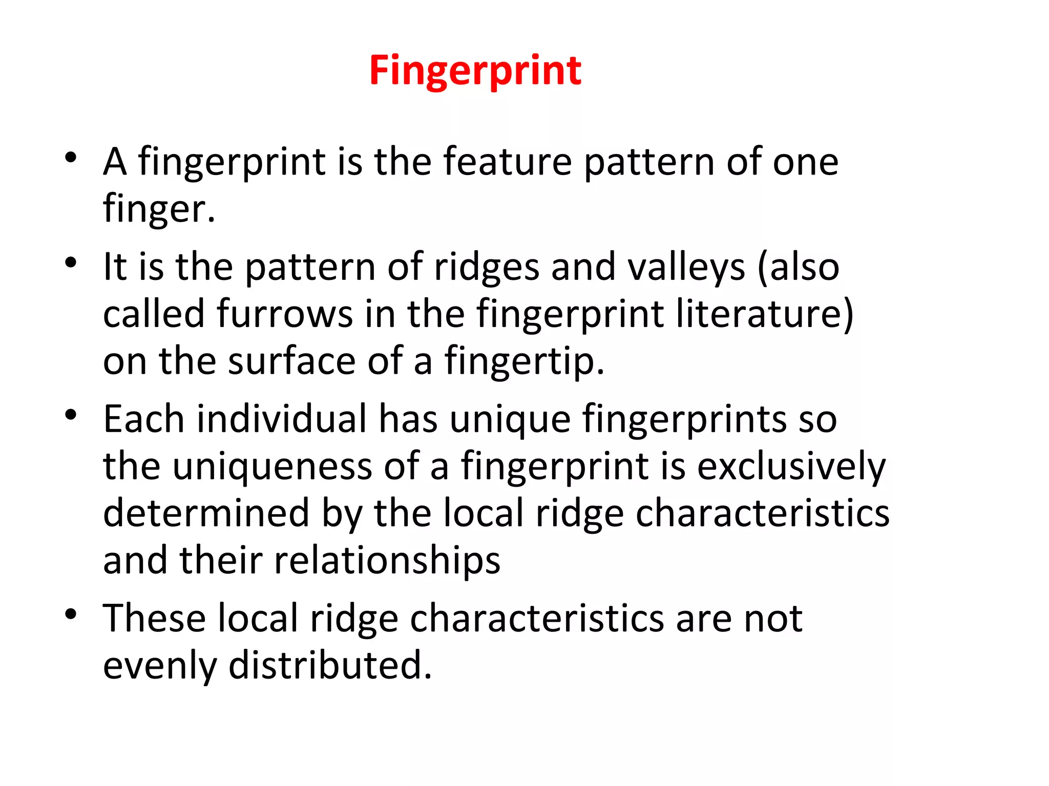 Fingerprint recognition | PPT