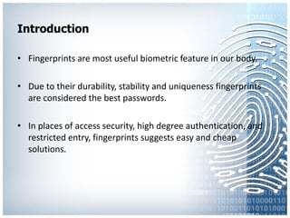 Fingerprint recognition | PPT