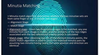 Fingerprint recognition algorithm | PPTX