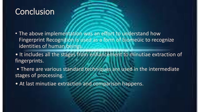 Fingerprint recognition algorithm | PPT