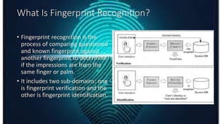 Fingerprint recognition algorithm | PPTX