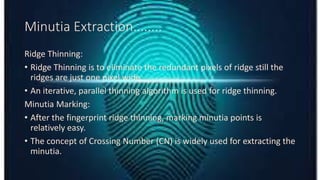 Fingerprint recognition algorithm | PPTX