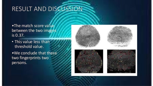 Fingerprint recognition algorithm