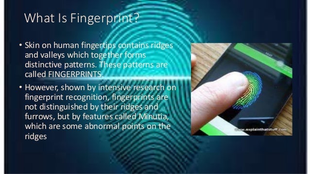 Fingerprint recognition algorithm