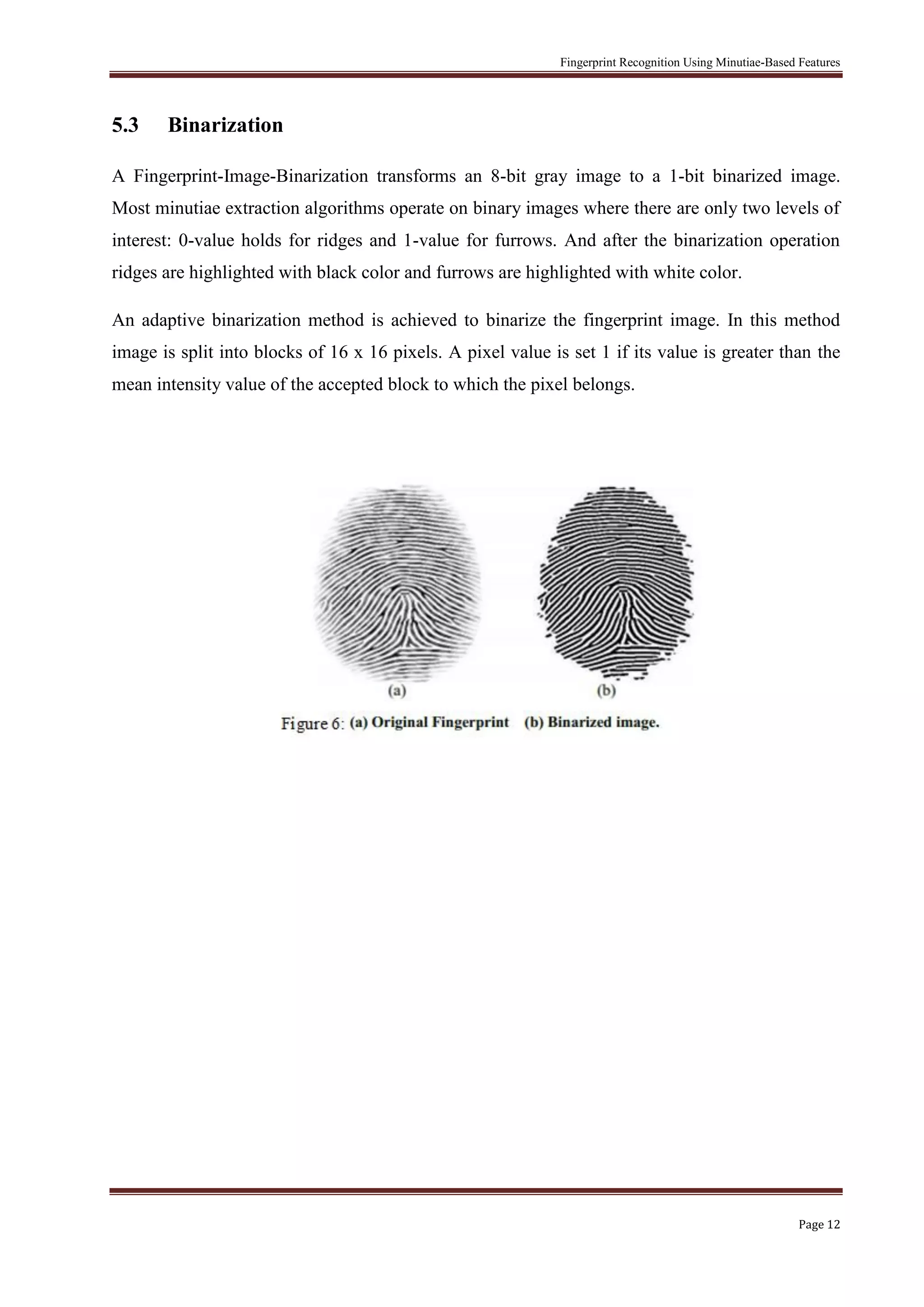 Fingerprint Recognition Using Minutiae Based Feature Pdf Computing