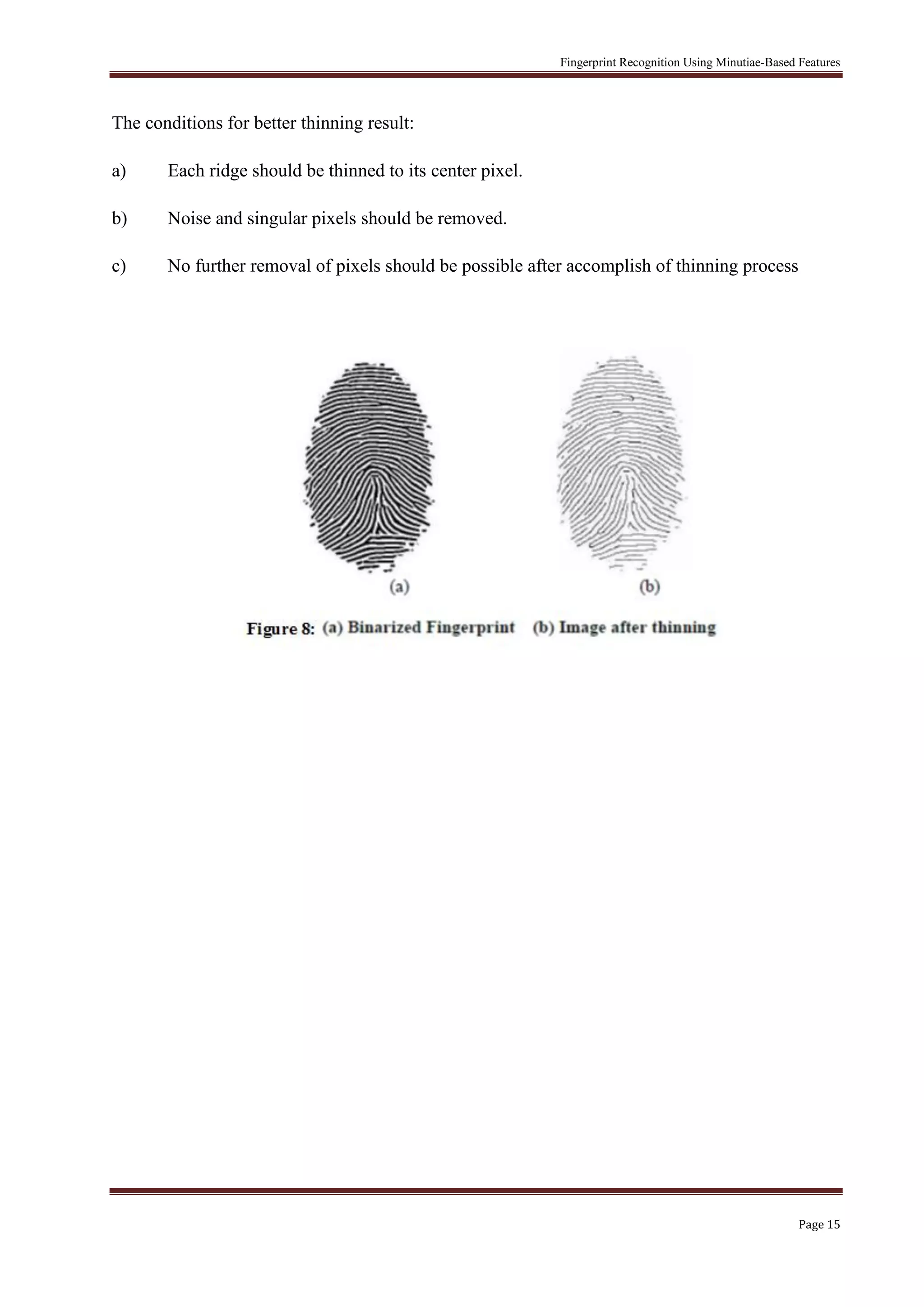 Fingerprint Recognition Using Minutiae Based Feature Pdf Computing Technology And Computing