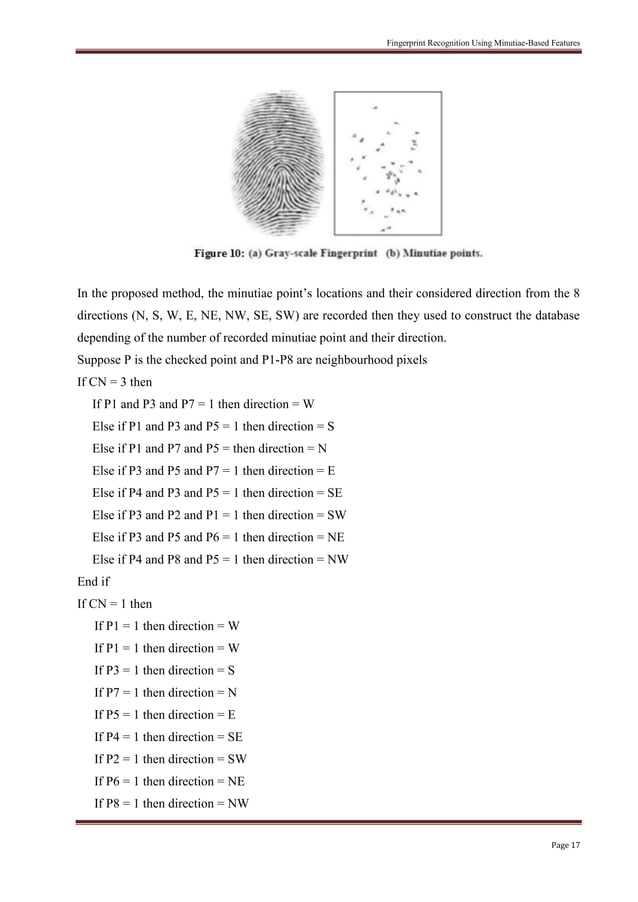 Fingerprint Recognition Using Minutiae Based Feature Pdf Computing