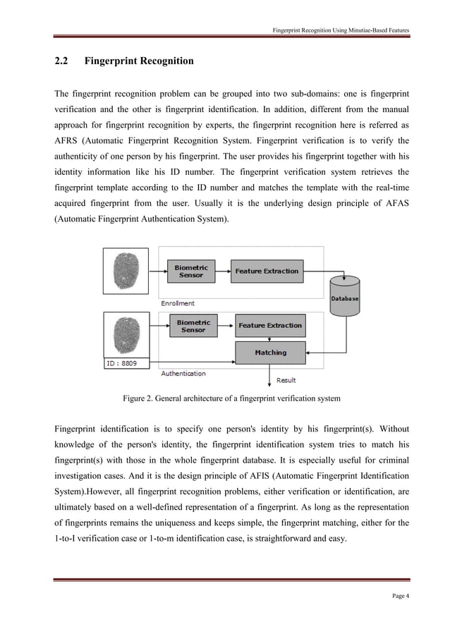 Fingerprint Recognition Using Minutiae Based Feature Pdf Computing