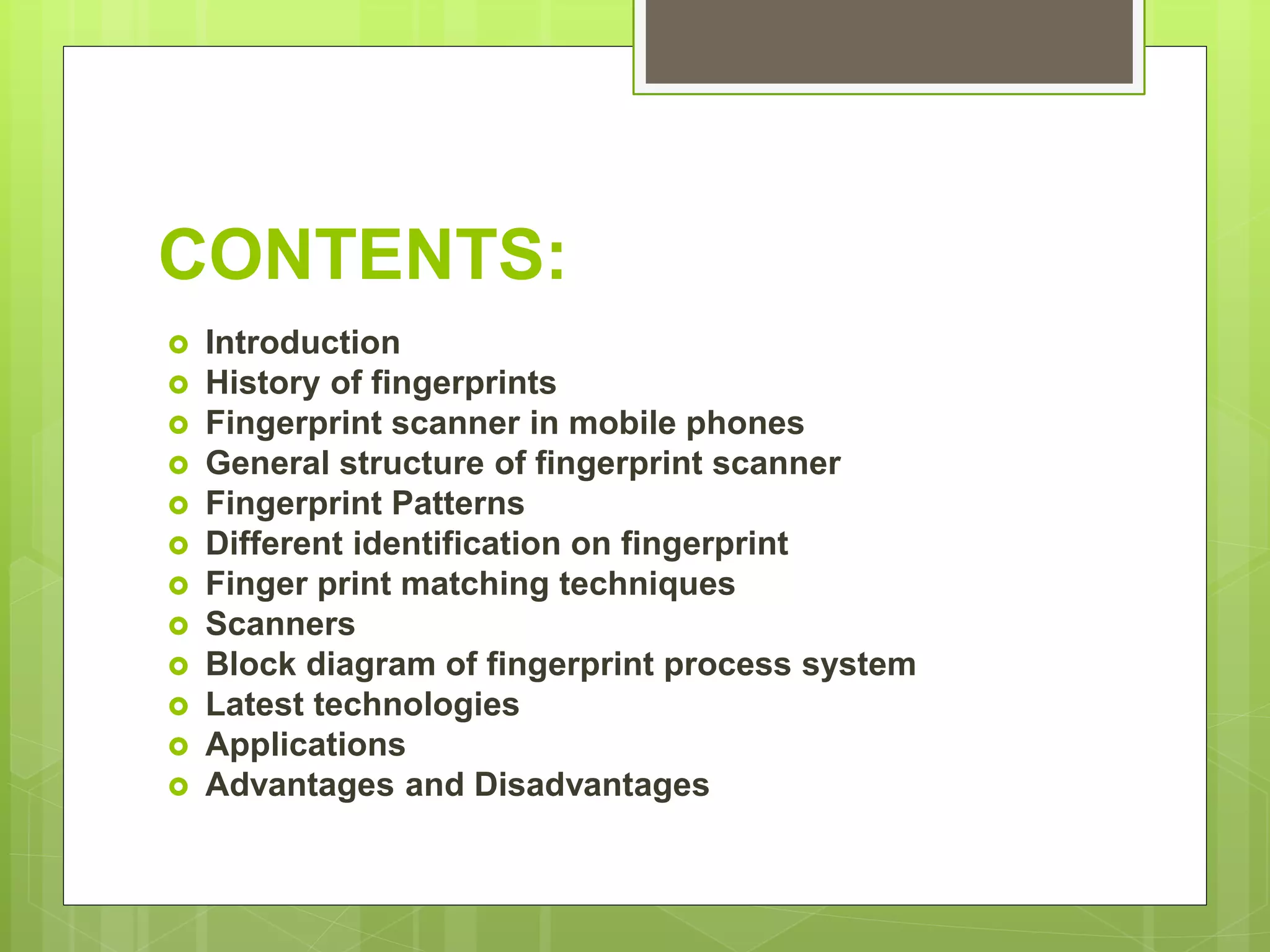Fingerprint scanner | PPTX