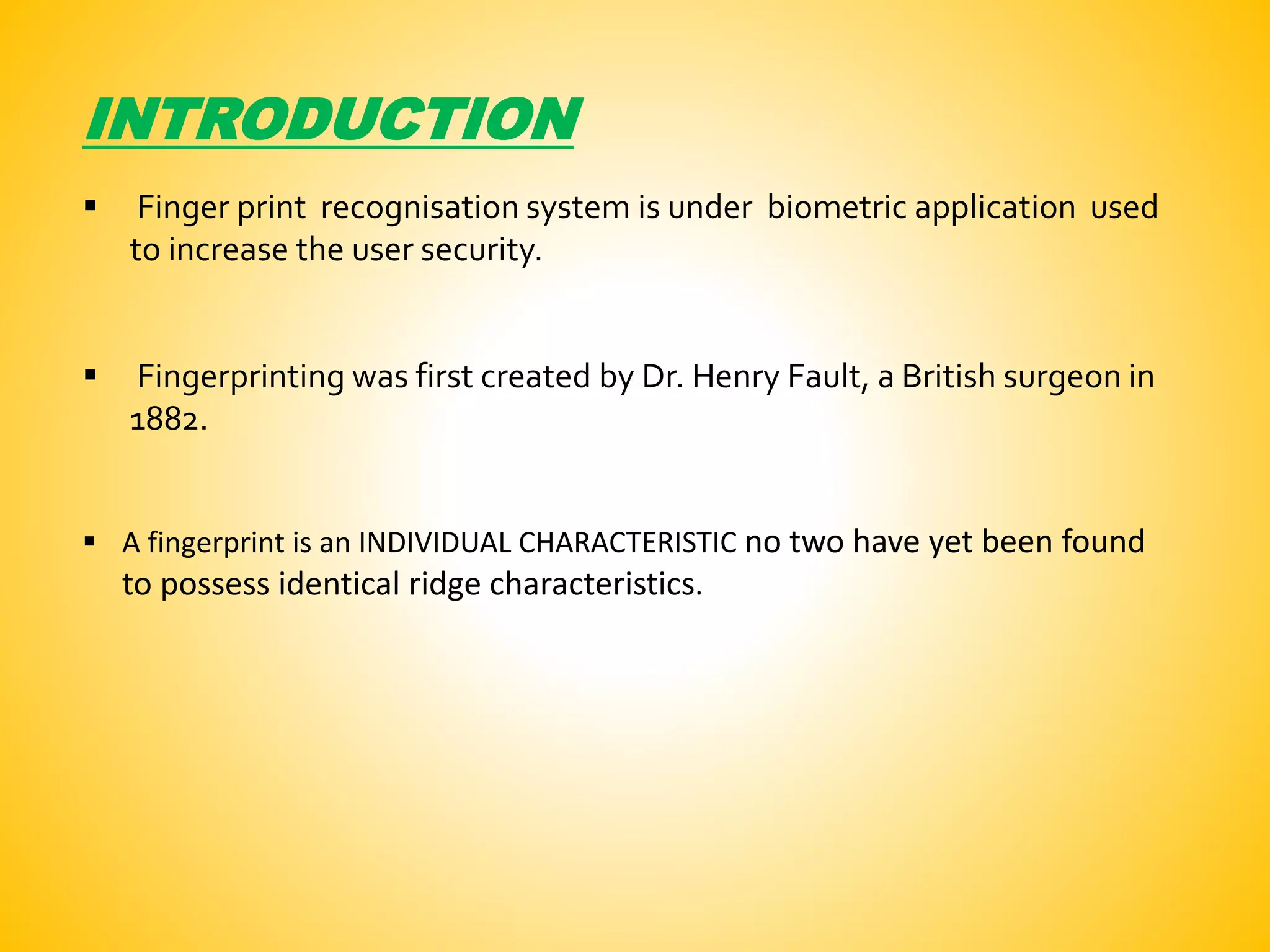 Fingerprint seminar | PPTX