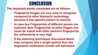 Finger print sensor and its application | PPT
