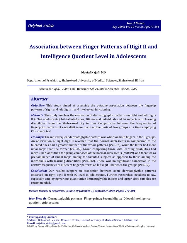 Fingerprints & intelligences | PDF