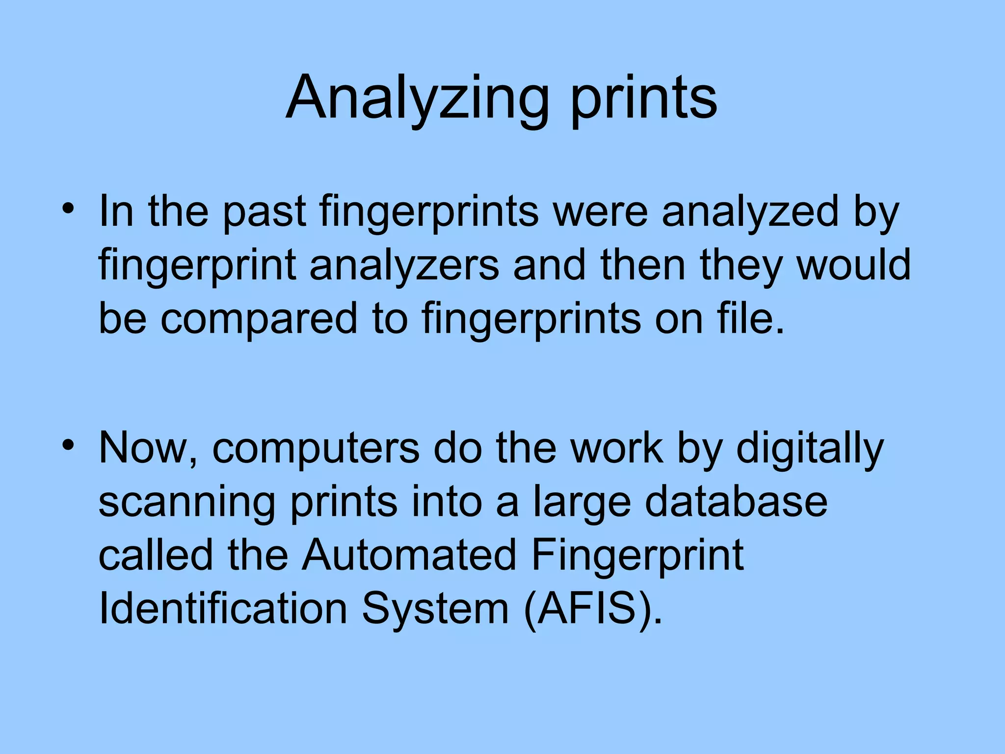 Fingerprint development and Ridge Characteristics | PPT
