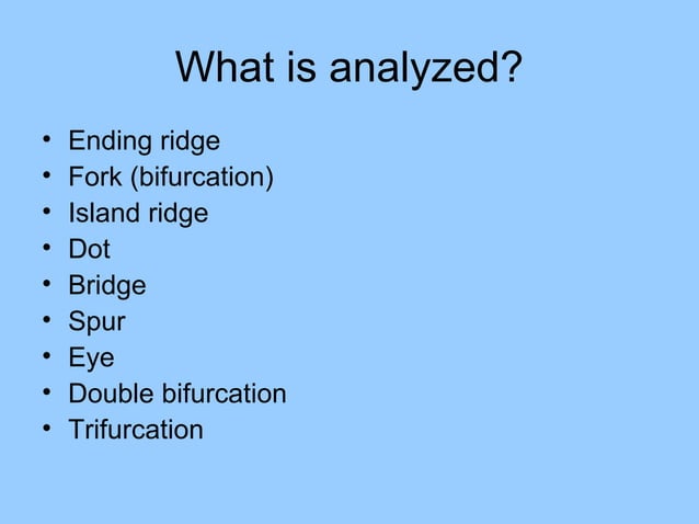 Fingerprint development and Ridge Characteristics | PPT