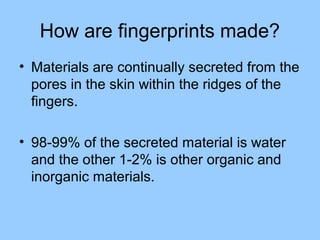 Fingerprint development and Ridge Characteristics | PPT