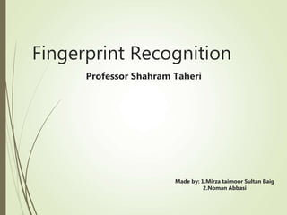 Fingerprint Recognition | PPT