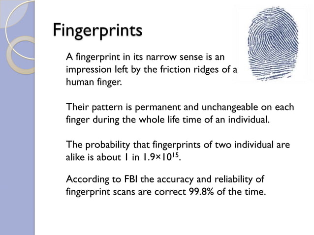 Fingerprints recognition | PPTX