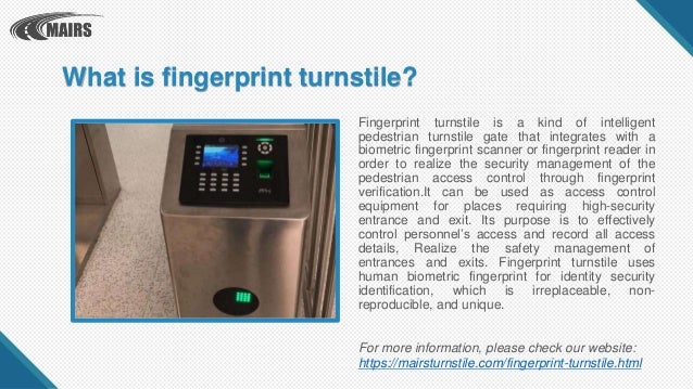 Fingerprint turnstile - Mairsturnstile.com