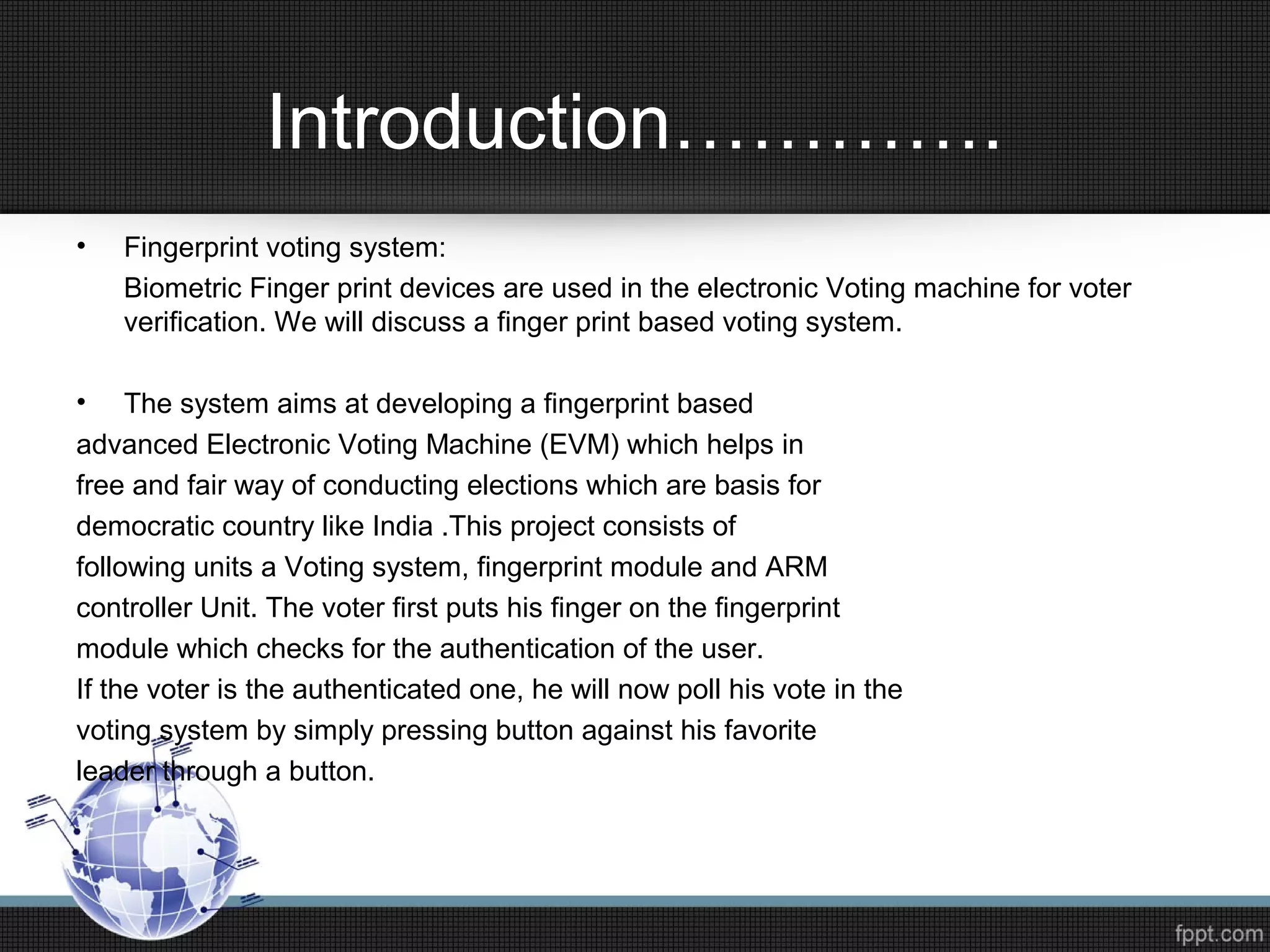 Fingerprint voting system | PPT