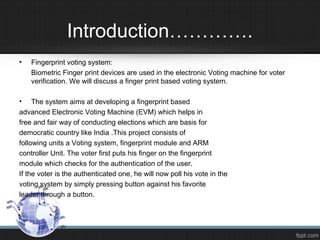 Fingerprint voting system | PPT