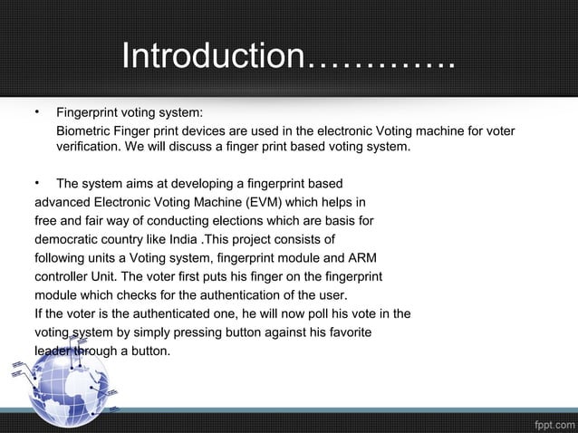 Fingerprint voting system | PPT