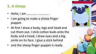 Finger puppet project | PPTX | Drawing and Sketching | Arts and Crafts