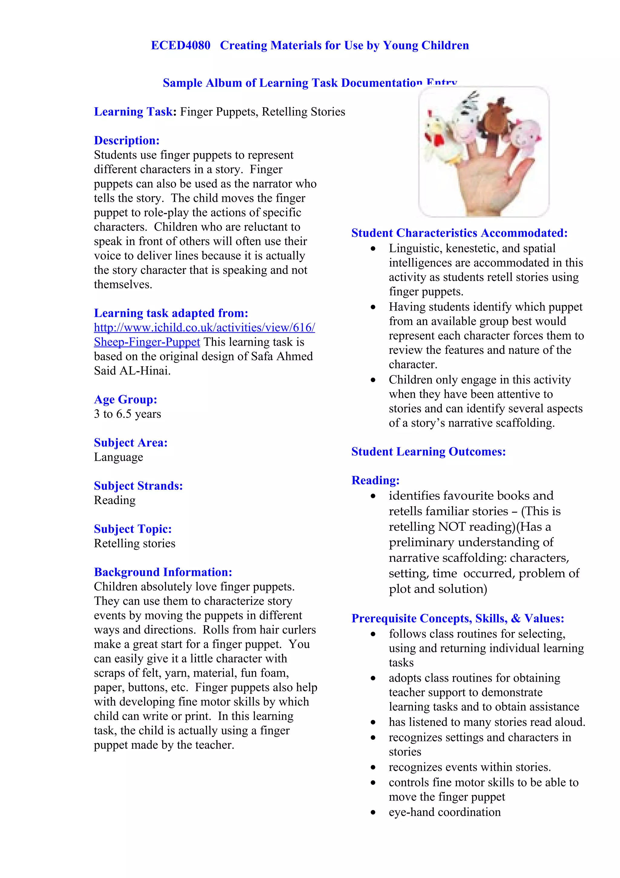 Finger puppets lt | DOC