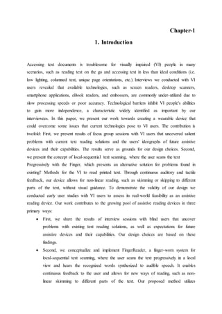 Finger reader thesis and seminar report | DOCX