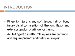FINGER TIP INJURIES. There complete evaluation and management | PDF