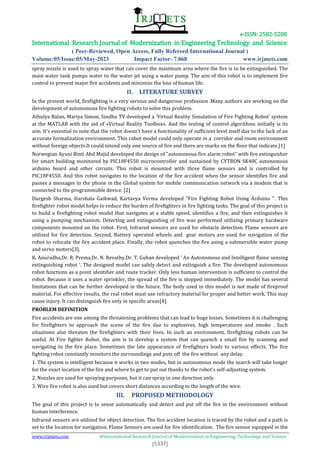 Arduino Based Autonomous Fire Fighting Robot | PDF