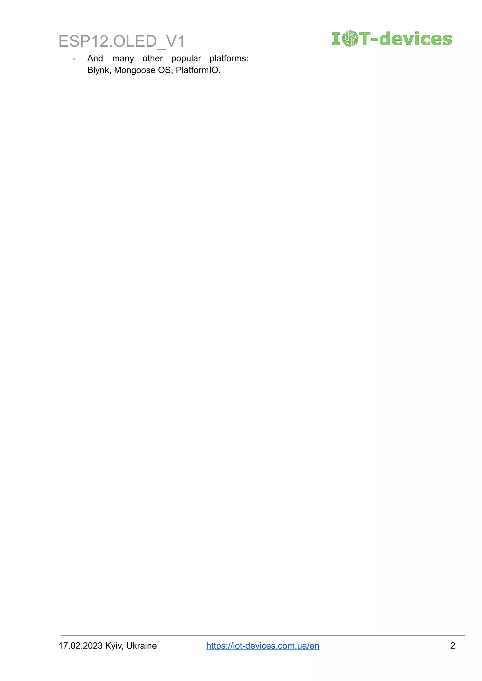 ESP12.OLED_V1 Datasheet EN - Universal ESP8266 controller board with 0.96″ I2C OLED and RGB LED ...