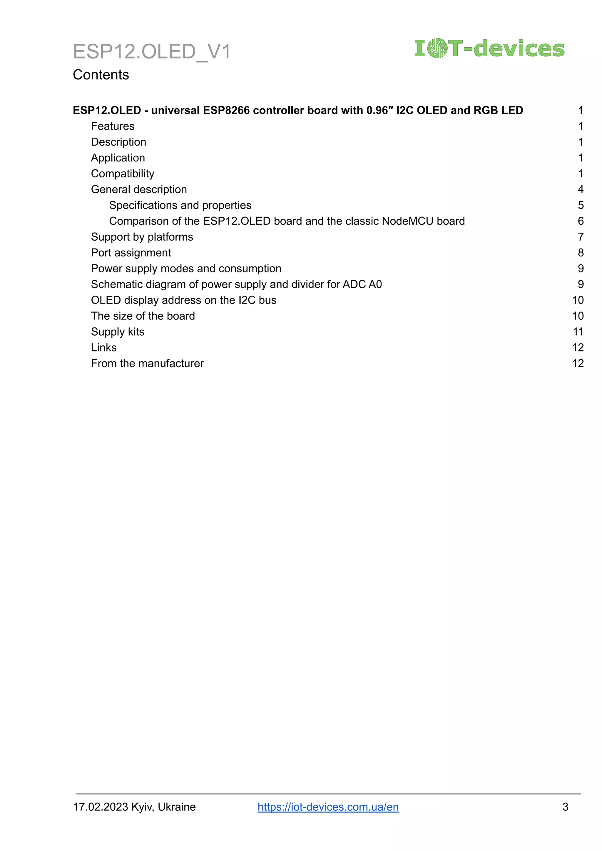 ESP12.OLED_V1 Datasheet EN - Universal ESP8266 controller board with 0. ...