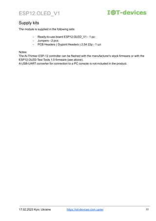 ESP12.OLED_V1 Datasheet EN - Universal ESP8266 controller board with 0. ...