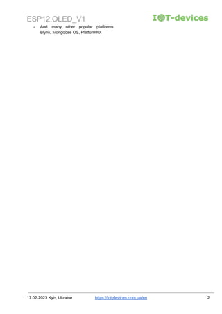 ESP12.OLED_V1 Datasheet EN - Universal ESP8266 controller board with 0.96″ I2C OLED and RGB LED ...