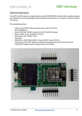 ESP12.OLED_V1 Datasheet EN - Universal ESP8266 controller board with 0. ...