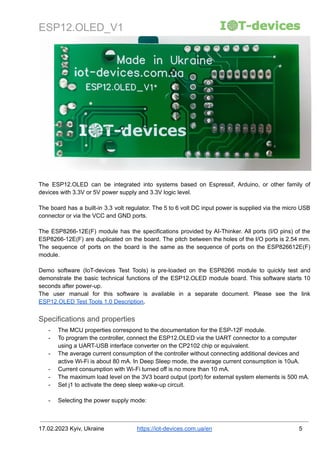 ESP12.OLED_V1 Datasheet EN - Universal ESP8266 controller board with 0.96″ I2C OLED and RGB LED ...