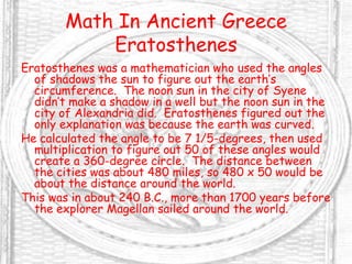 Math & Science of Ancient Greece and Egypt | PPTX