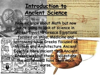 Math & Science of Ancient Greece and Egypt | PPTX