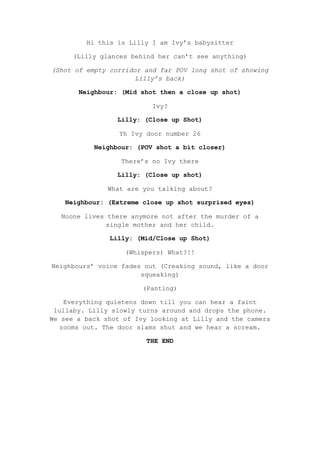 Finished script | DOCX | Photography | Arts and Crafts