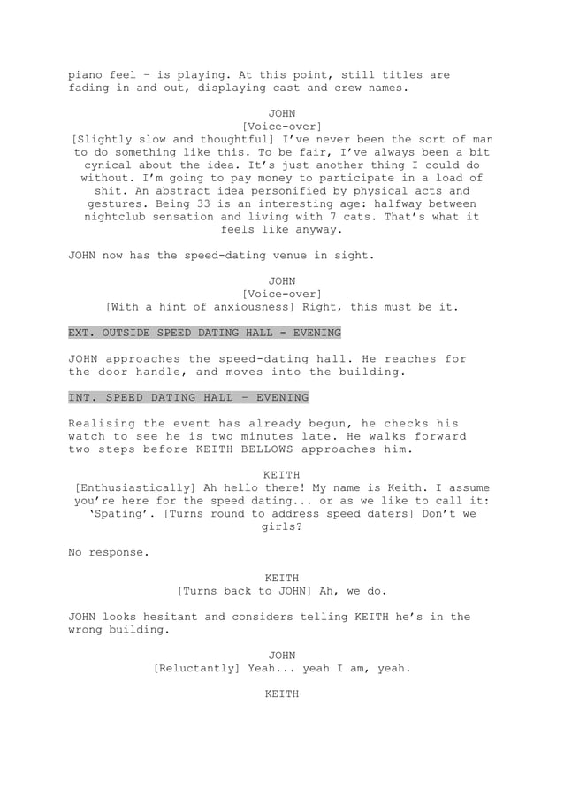 Fast Love - Comedy Short Film Script | PDF