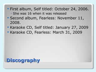 Finished Taylor Swift Power Point | PPT