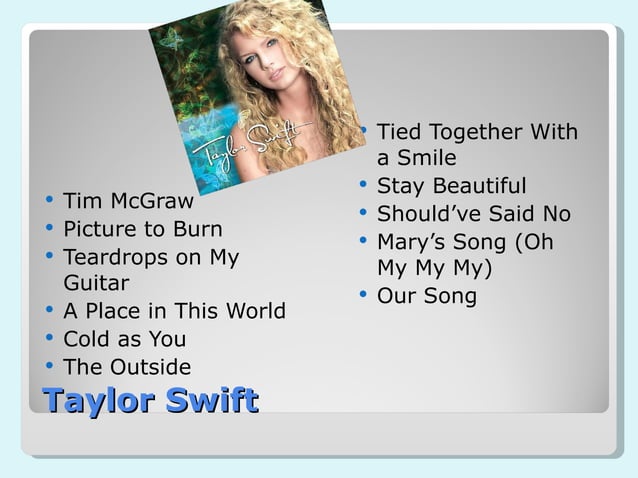 Finished Taylor Swift Power Point | PPT