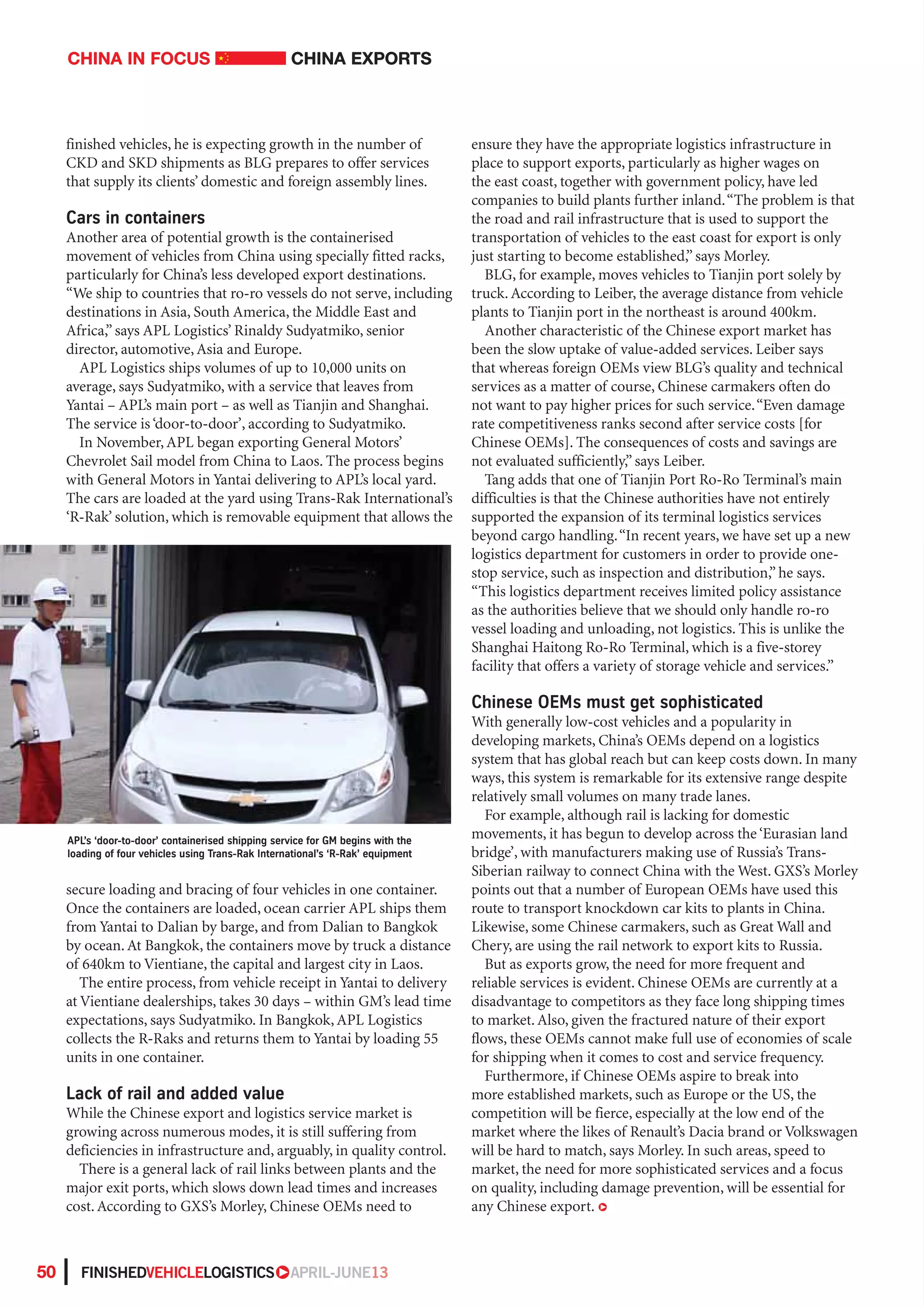 Finished Vehicle Logistics Magazine China - Developing with Demand | PDF