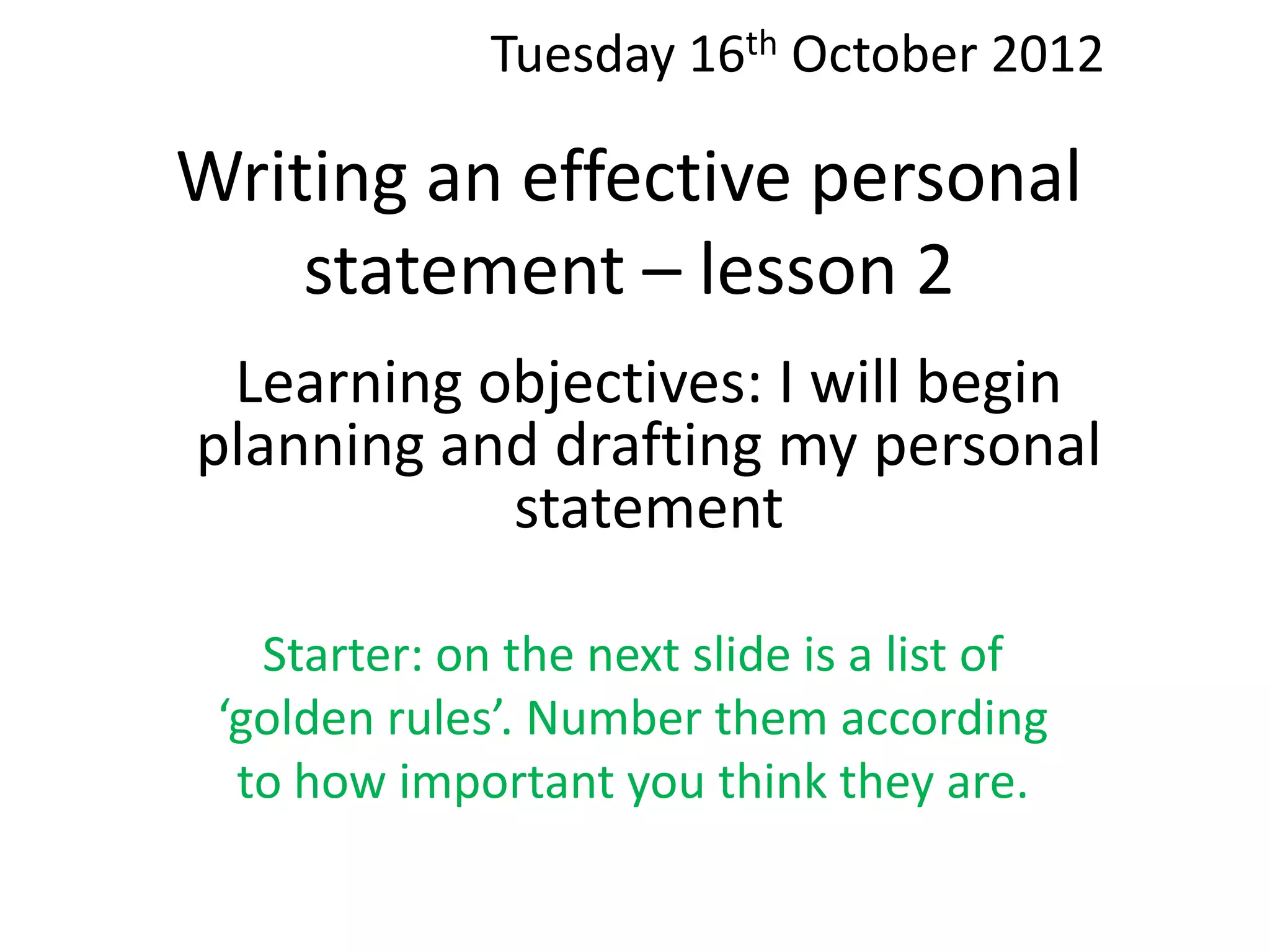 Finished+writing+an+effective+personal+statement | PPTX