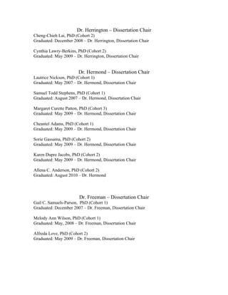 Finishers dissertation chairs | DOC