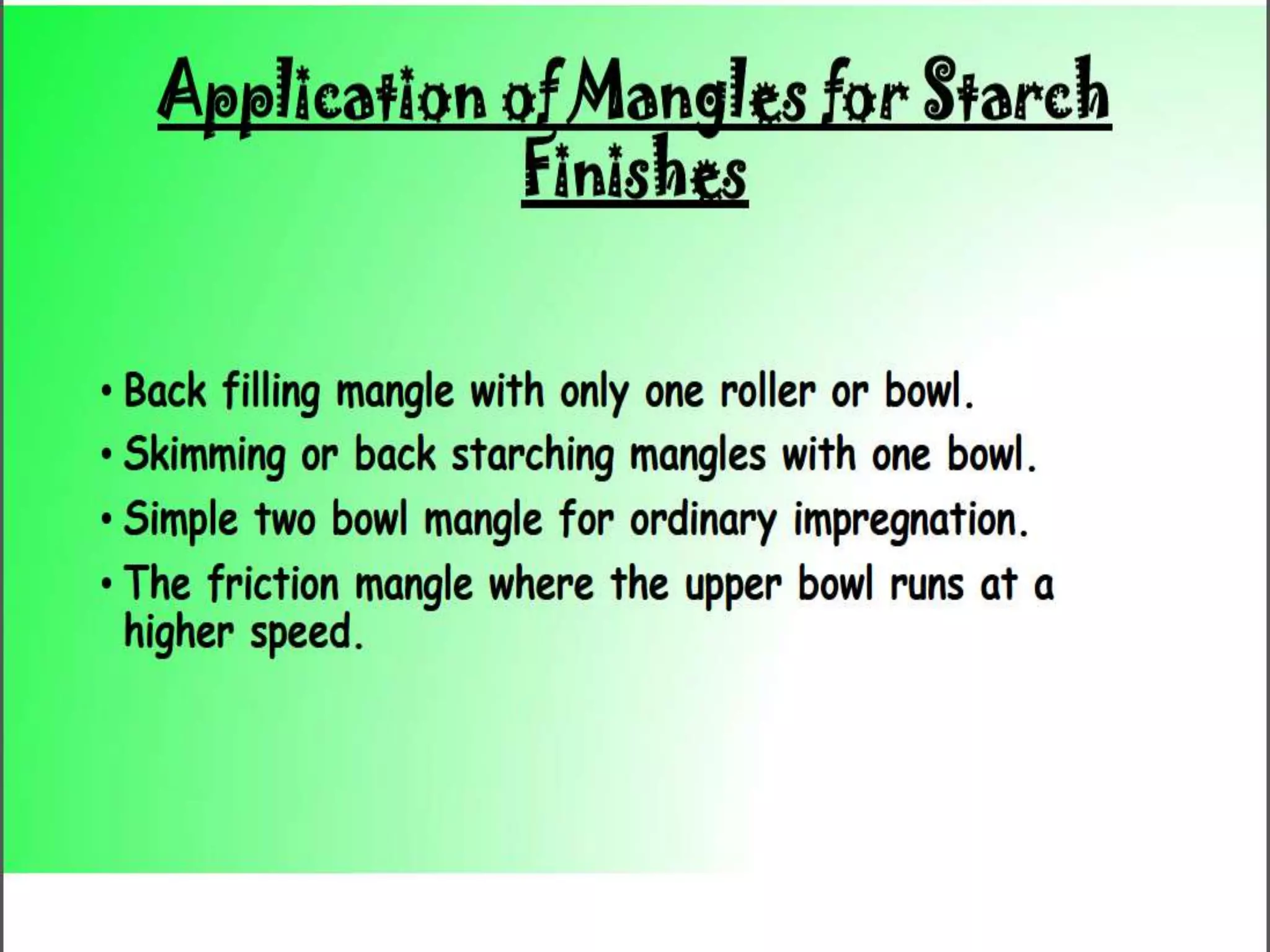 Finishing 1: Padding Mangles Stentering machine | PPTX