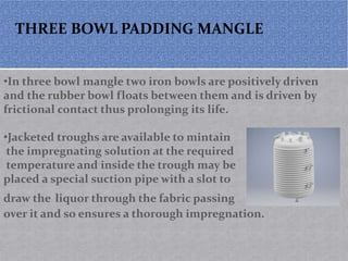 Finishing 1: Padding Mangles Stentering machine | PPTX