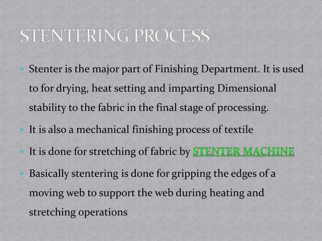 Finishing 1: Padding Mangles Stentering machine | PPTX | Needlework ...